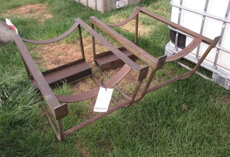 (2) Steel 55-Gallon Drum Stands - Albrecht Auction Service