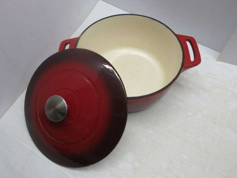 Red Cast Iron Roasting Pot - Albrecht Auction Service