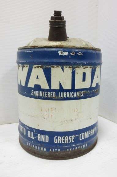 Wanda Five-Gallon Oil Can, Stamped "Outboard Motor Co." Oklahoma City ...
