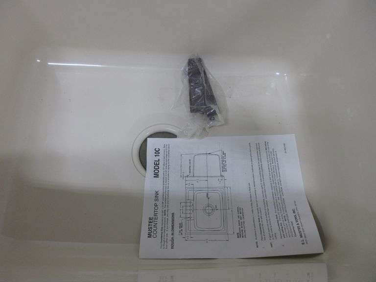 Mustee Model 10 Bone Self Rimming Countertop Cut-Out Laundry Tray ...