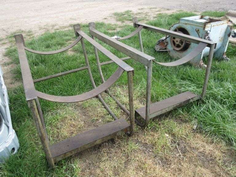 (2) Steel 55-Gallon Drum Stands - Albrecht Auction Service