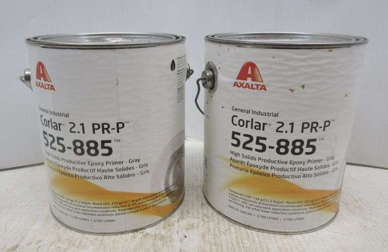 (2) Gallons of Axalta Corlar 2.1 PR-P Epoxy Primer, 525-885, Gray ...