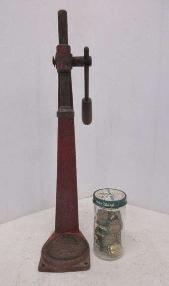 Antique Bottle Capper with Crank, Comes with Jar of Bottle Caps, Big ...