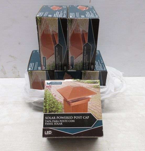 (6) Veranda LED Solar Power Post Caps - Albrecht Auction Service