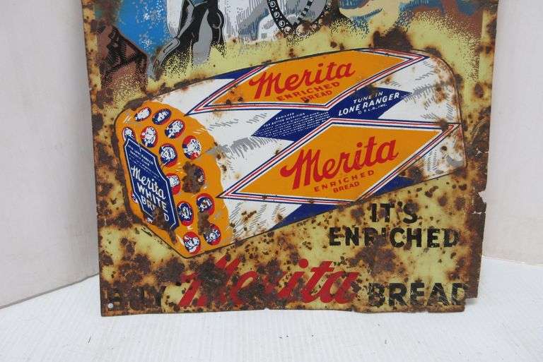 Heavy Old Merita Bread Sign - Albrecht Auction Service