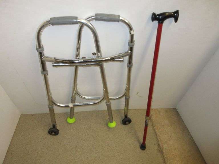 Temco Walker with Wheels on Front, and Sliders on Back; Cane - Albrecht ...