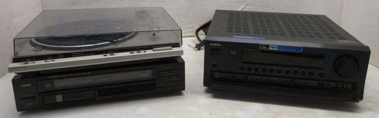 Onkyo AV Receiver TX-SR703, FG Servo Automatic Turntable, and Teac PD ...