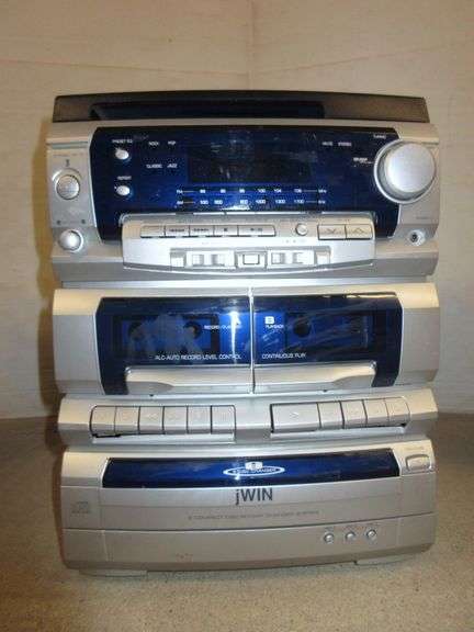 JWIN 3 CD Changer and Top Loading Turntable 33-1/3, 45 RPM System with ...