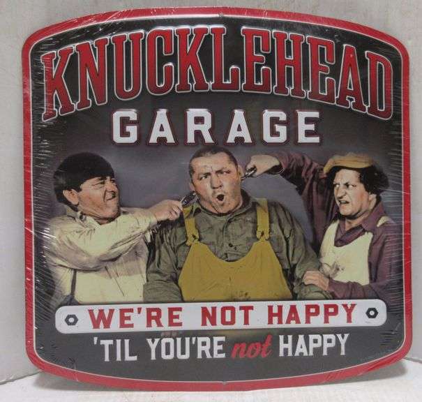 Modern Knucklehead Garage Tin Sign - Albrecht Auction Service