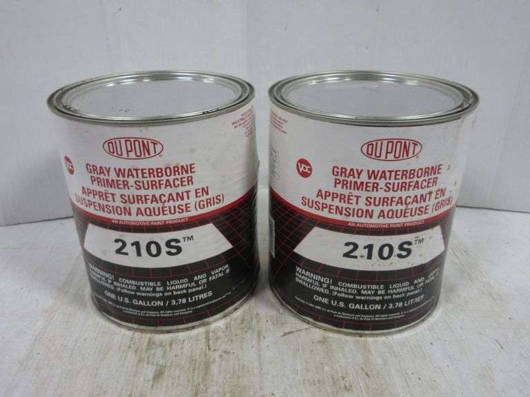 (2) Gallons of DuPont Gray Waterborne Primer Surface, No. 210S ...