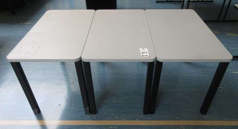(2) Fixed Leg Tables with Laminate Tops - Albrecht Auction Service