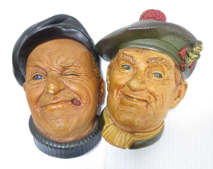 (5) Authentic England Bosson Heads: 1971 "Old Salt", Hat/Pipe Chipped ...