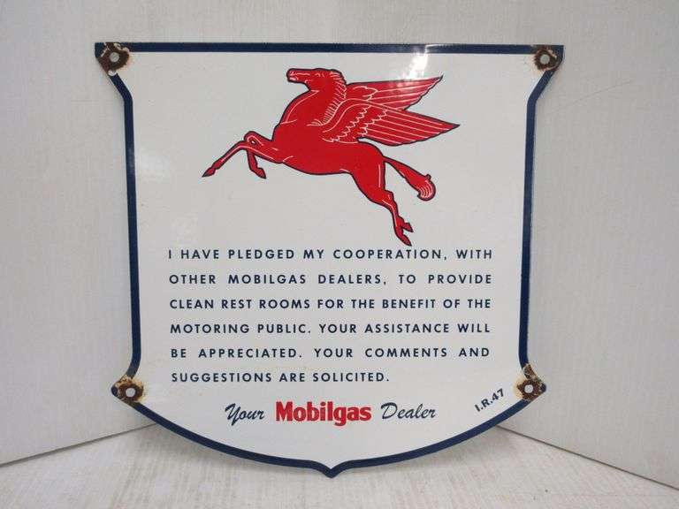 Modern Porcelain Mobil Restroom Sign - Albrecht Auction Service