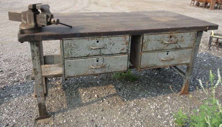 Heavy Duty Butcher Block Top Workbench, Has Four-Drawers, Undershelf ...