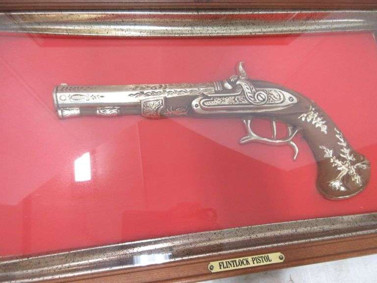 (2) 1960s Flintlock Pistol Shadow Box Wall Art by Turner - Albrecht ...