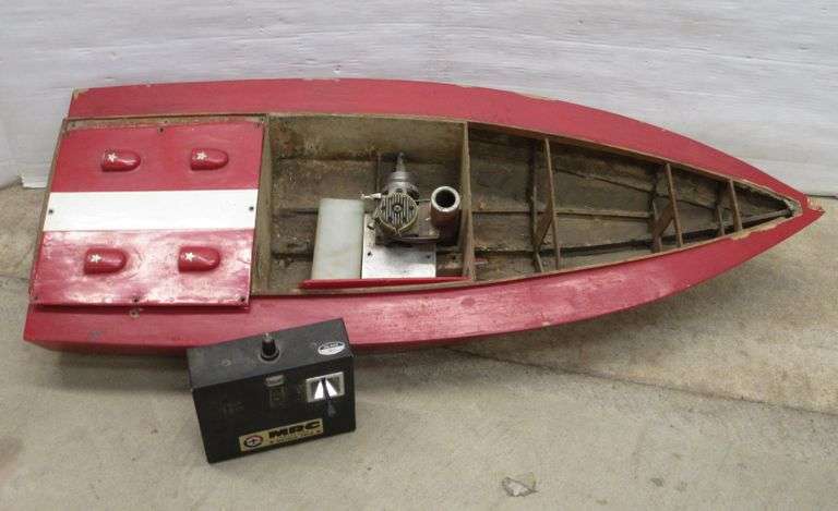 1960s Remote Control Speed Boat with Original Engine, Remote Control ...