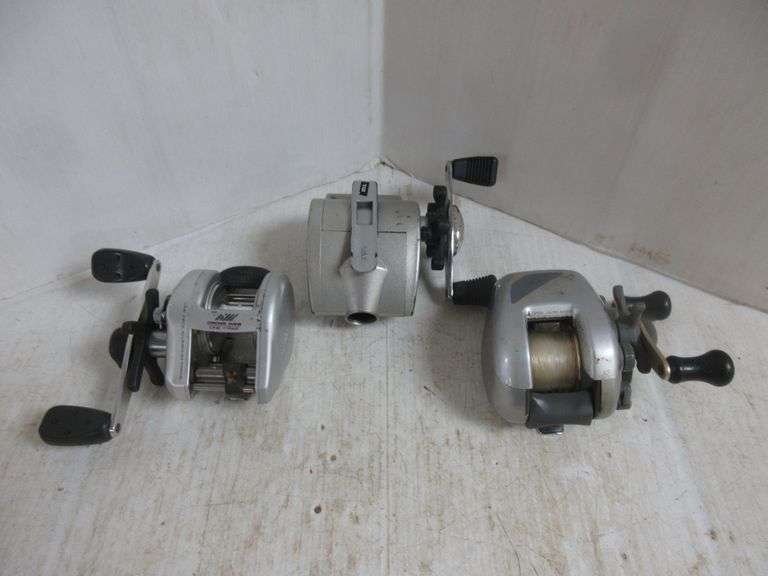 (3) Bass Bait Caster Reels, Including: Johnson Javelin, Mitchell ...