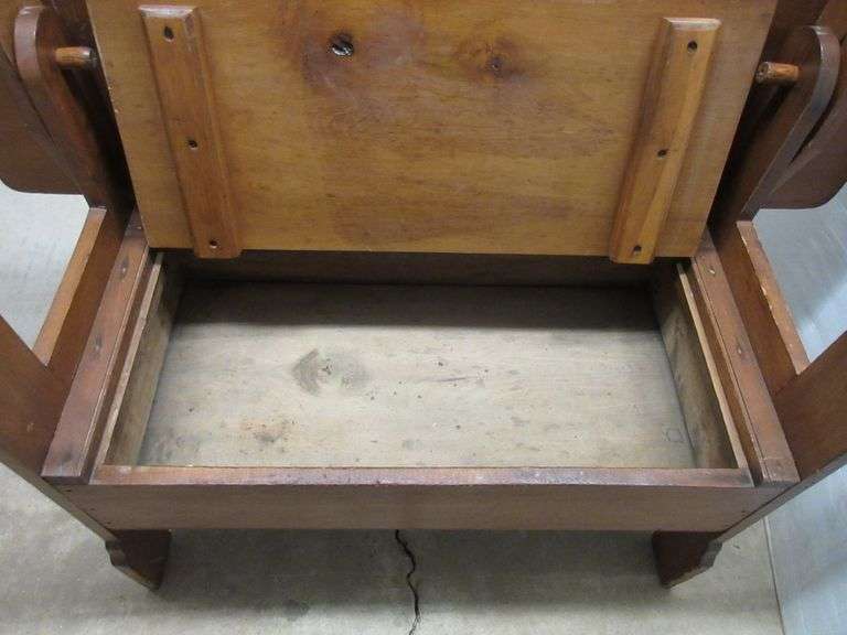 Old Bench Table with Storage - Albrecht Auction Service