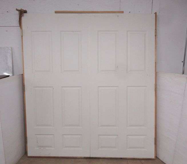 Six-Panel Colonial Prehung Interior Double Door - Albrecht Auction Service