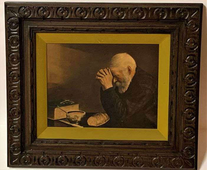 Eric Enstrom "Grace" Print of Man Praying Over Bread - Albrecht Auction ...