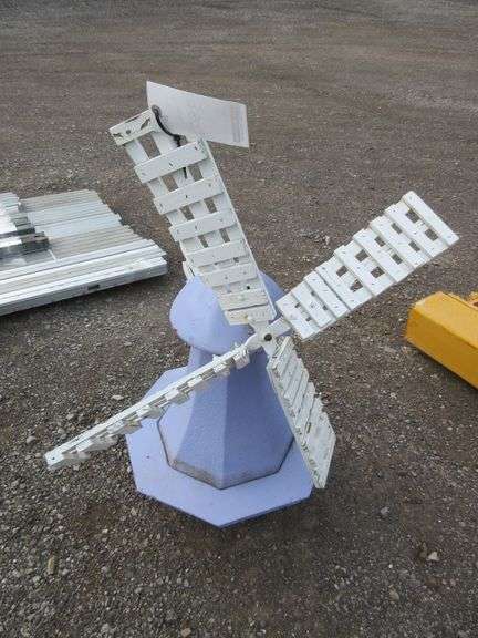 Cement Windmill, Rotates and Turns - Albrecht Auction Service
