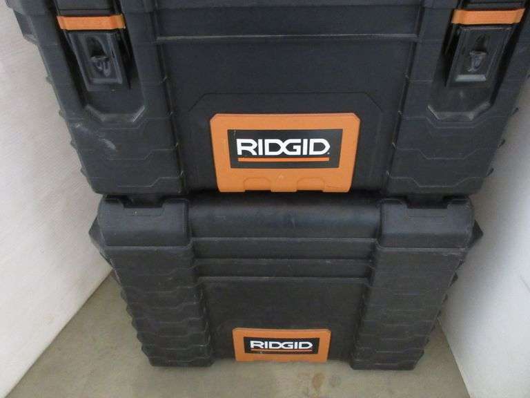 Ridgid Rolling Stackable Tool Boxes - Albrecht Auction Service