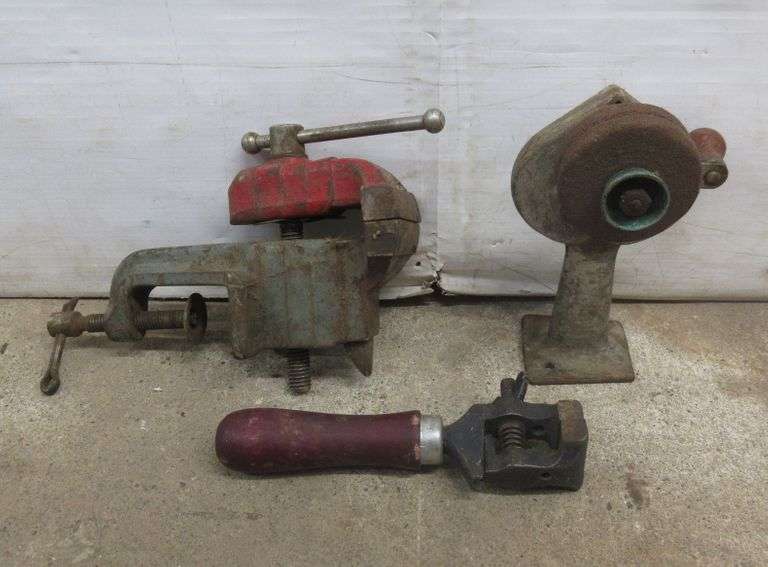 Tools with Vise, Clamp, and Grinder, Includes: Stanley Defiance No ...