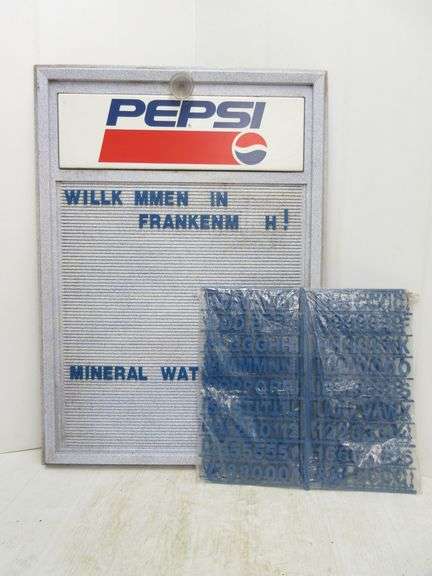 Pepsi Menu Board with Letters and Numbers - Albrecht Auction Service