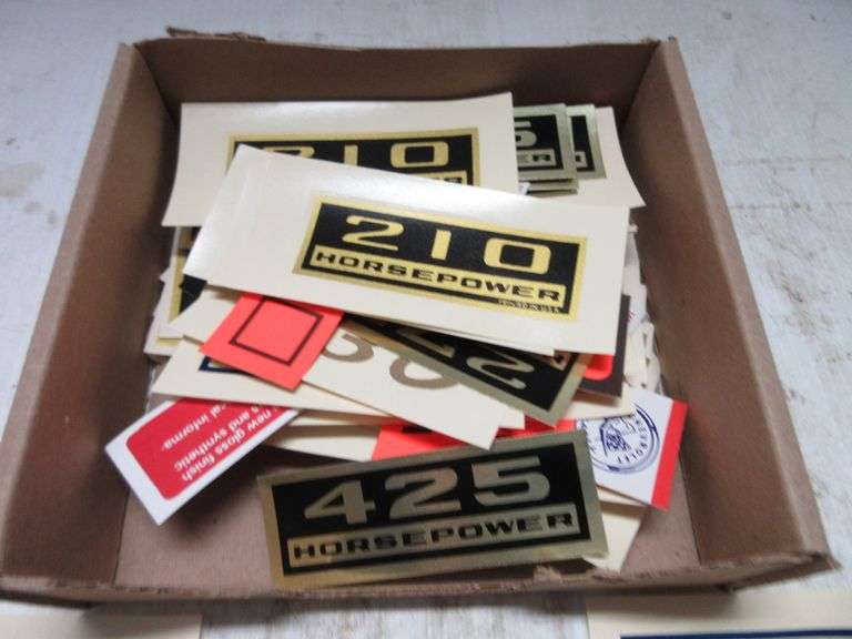Over (100) 1960s-1970s Chevy Engine Decals - Albrecht Auction Service