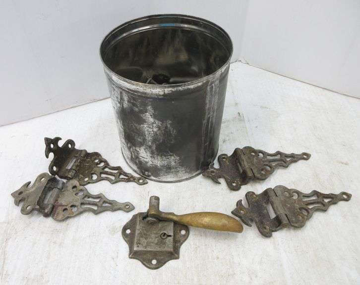 Antique Ice Box Hardware, Includes: (7) Hinges, and (3) Latches ...