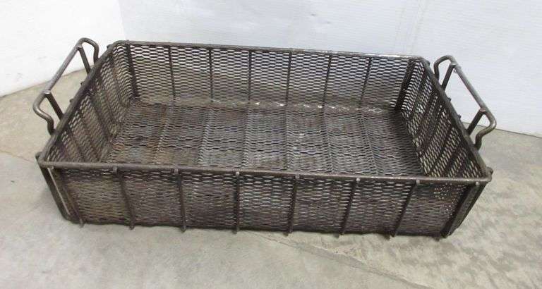 (2) Heavy Duty Expanded Metal Shop Baskets - Albrecht Auction Service