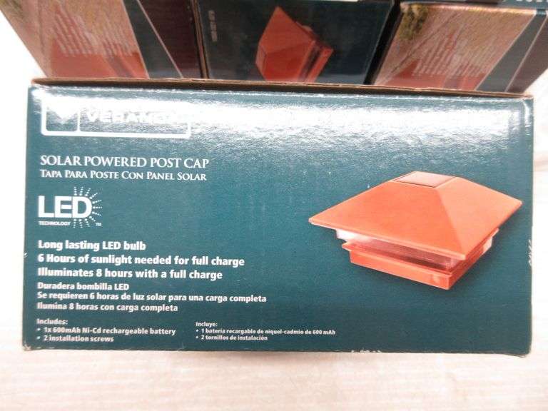 (6) Veranda LED Solar Power Post Caps - Albrecht Auction Service