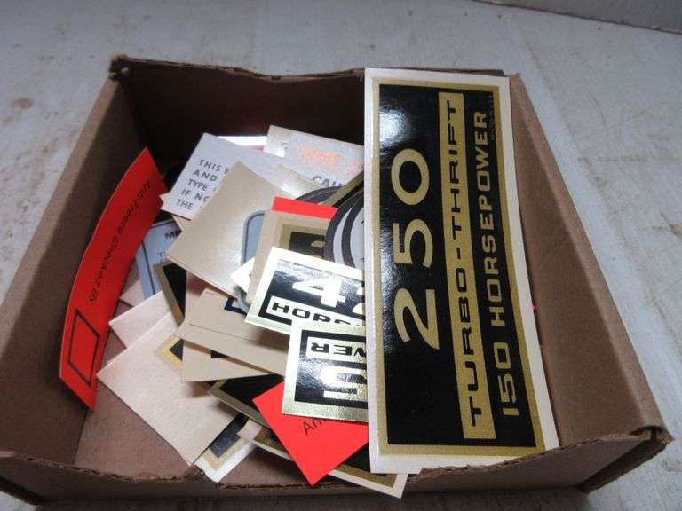 Over (100) 1960s-1970s Chevy Engine Decals - Albrecht Auction Service