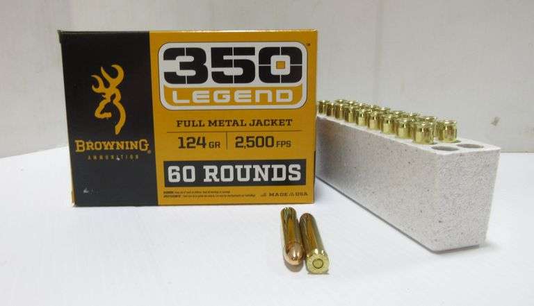 (60) Rounds of Browning 350 Legend Ammo, 124-Grain FMJ, 2500 FPS ...