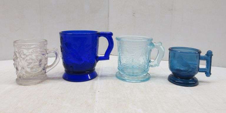 (4) EAPG Child's Mugs, Various Sizes/Colors, Includes: Butterflies ...