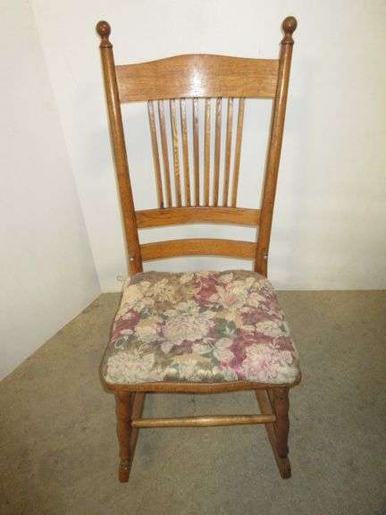 Antique Oak Cane Bottom Rocking Chair - Albrecht Auction Service