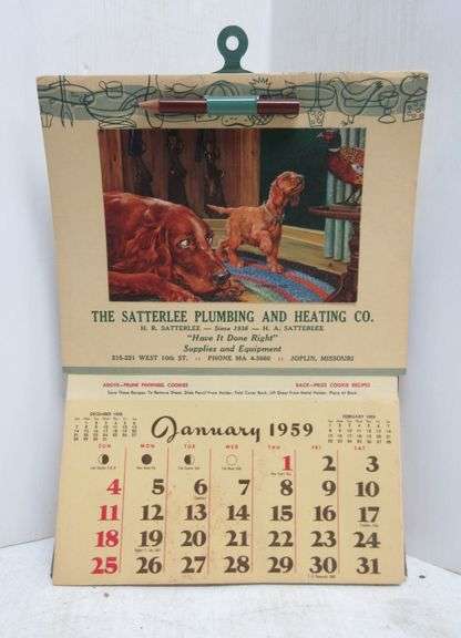Original 1959 Calendar - Albrecht Auction Service