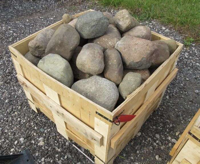 Crate of Landscaping Rocks, Mostly Large Rocks - Albrecht Auction Service