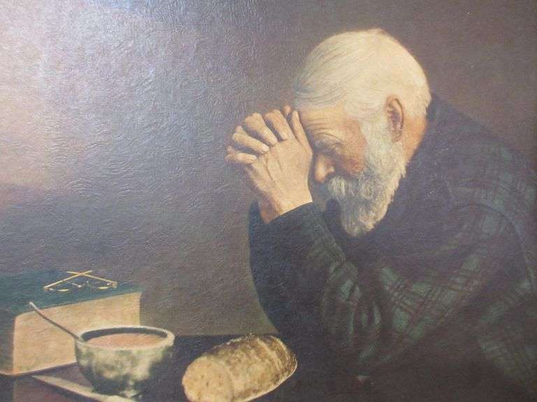 Eric Enstrom "Grace" Print of Man Praying Over Bread - Albrecht Auction ...