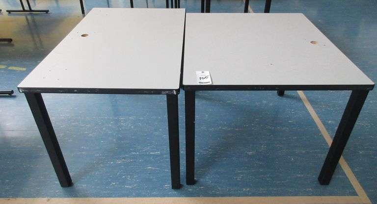 (2) Fixed Leg Tables with Laminate Tops - Albrecht Auction Service