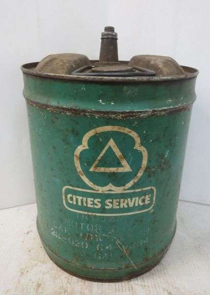 Old Five-Gallon Cities Service Oil/Gas Can - Albrecht Auction Service