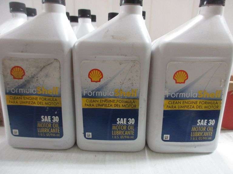 (15) Shell SAE 30 Motor Oil Bottles, Each are One-Quart - Albrecht ...