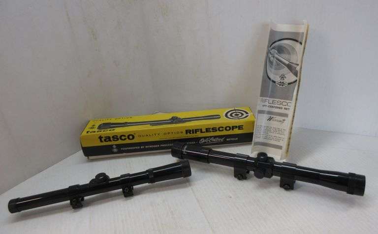 Tasco 4x20 Scope, and a Tasco 4x15 Scope with Bases - Albrecht Auction ...