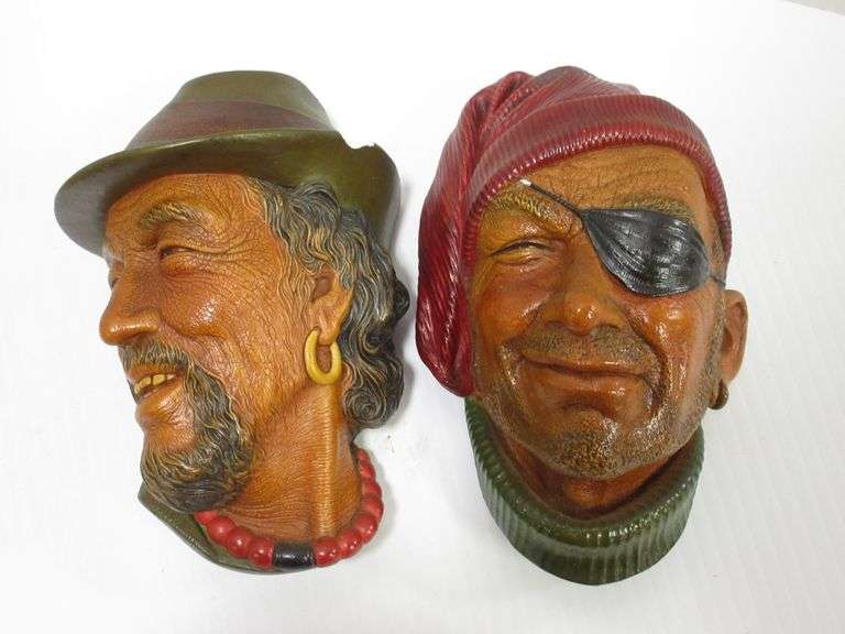 (6) Authentic England Bosson Heads: 1969 "Chef", "Himalayan", "Pirate ...
