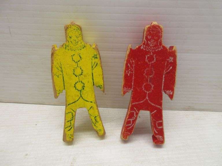 Set of Bill Ding Wood Blocks Shaped Like Clowns that Stack Side by Side ...