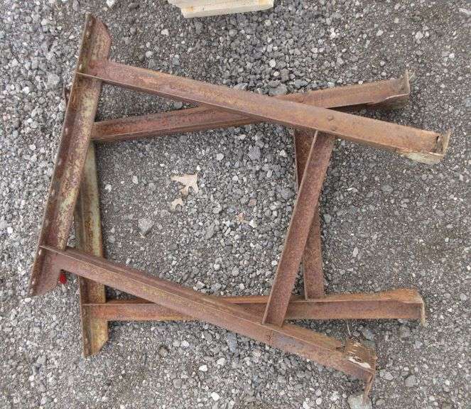 Pair of Steel Work Bench Table Legs - Albrecht Auction Service