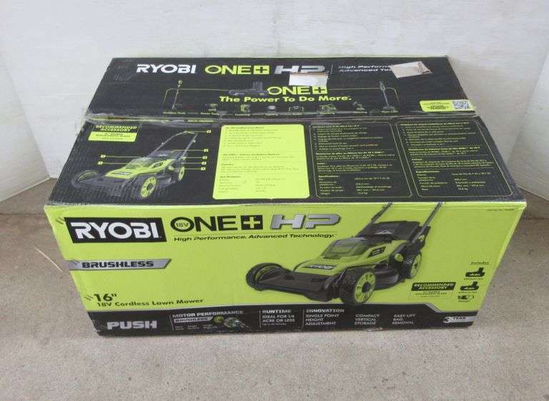 Ryobi One+ 18V 16" Motor, Includes Battery, Charger, and Bag, Model No ...