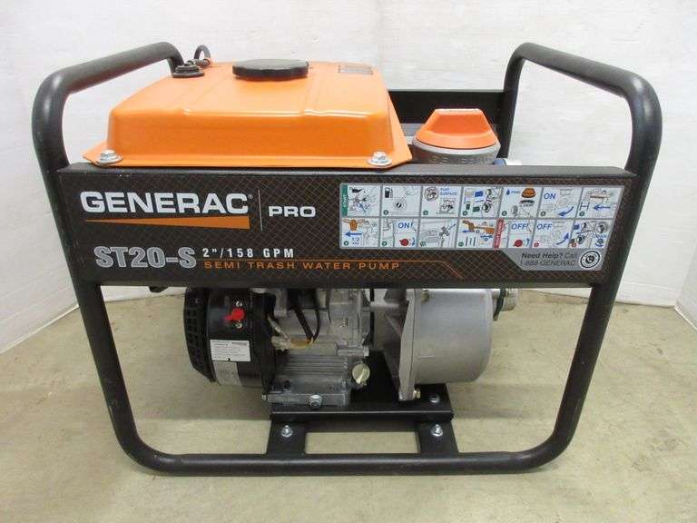 Generac Trash Pump, Model ST20-S, 158 GPM - Albrecht Auction Service