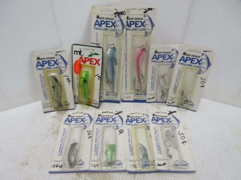 (10) Assorted Sizes and Colors of Apex Trolling Lures for Salmon and ...