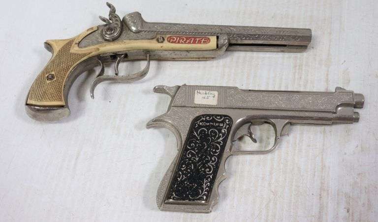 Vintage 1960s Hubley 45 Automatic Cap Gun Die-Cast Pistol, Very Ornate ...